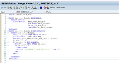 TECHSAP Editable ALV With Save Functionality Uisng OOABAP