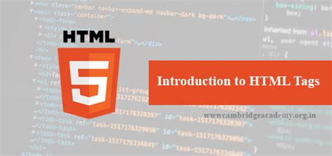 Introduction To Html Tags Cambridge