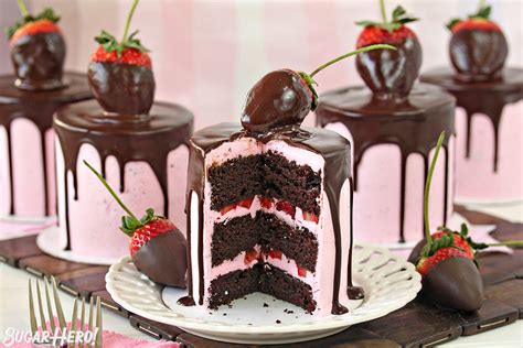 Chocolate Covered Strawberry Cakes SugarHero