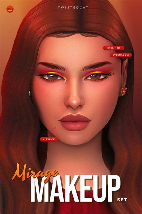 Mirage Makeup Set TwistedCat In 2024 Makeup Cc Sims 4 Cc Makeup