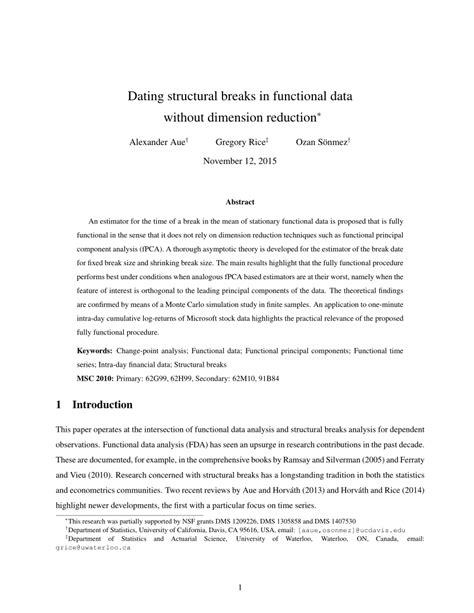 pdf dating structural breaks in functional data without dimension reduction