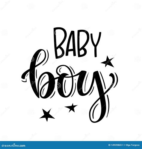 Baby Boy Logo Quote Baby Shower Hand Drawn Grotesque Lettering