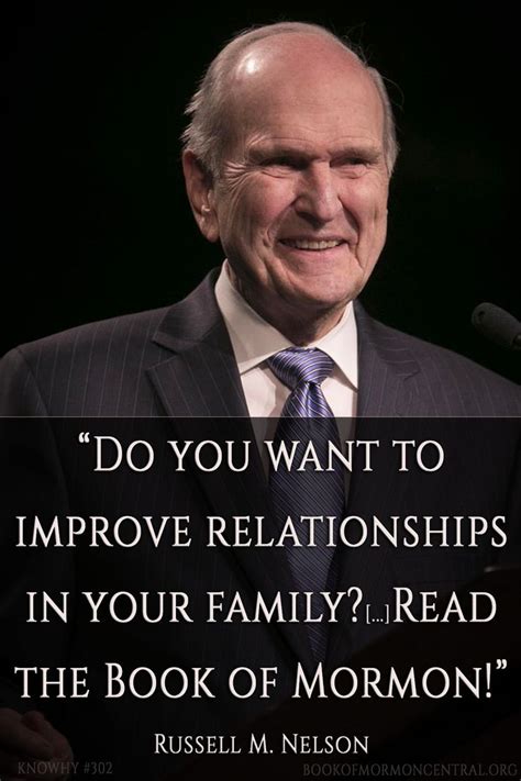 An Older Man In A Suit And Tie With A Quote From Russell M Nelson On It