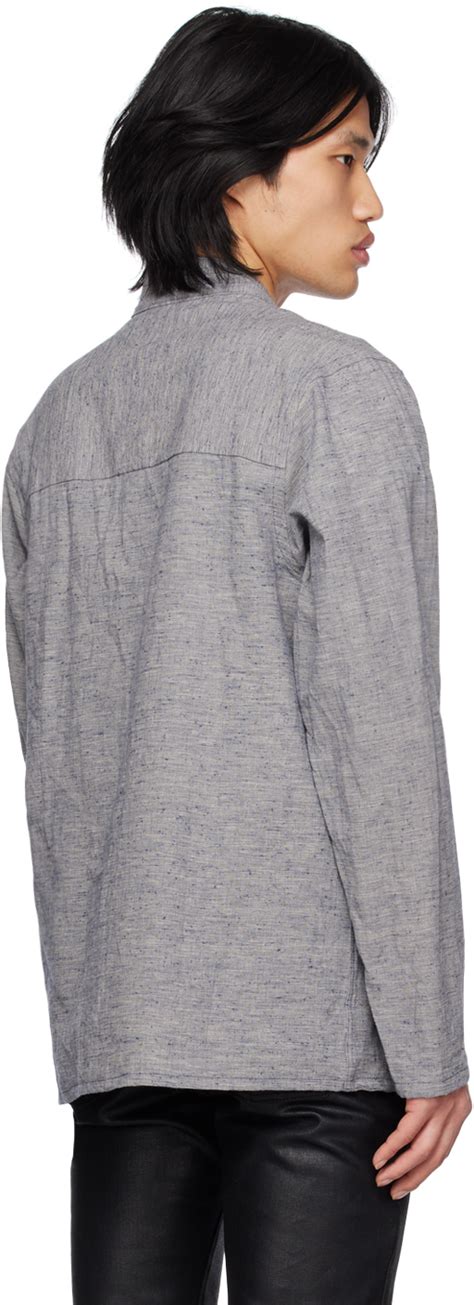 Naked Famous Denim Blue Self Tie Shirt Naked And Famous Denim