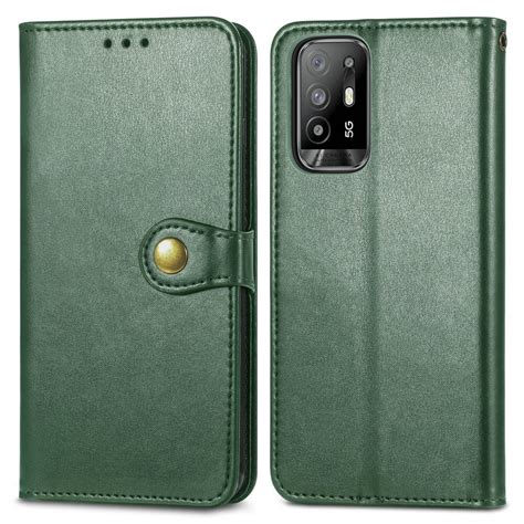 Reno5 Z 5G 2021 Flip Case Plaint Leather Card Slot Phone Holder Book