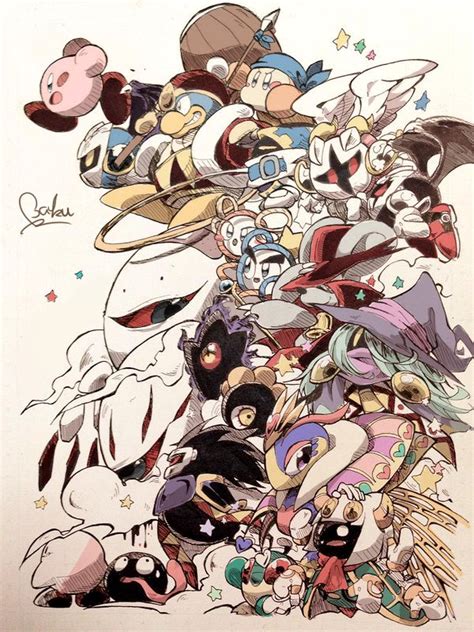 Kirby Meta Knight King Dedede Magolor Bandana Waddle Dee And 14 More Kirby Drawn By Baku