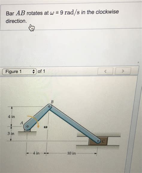 solved bar ab rotates at w 9 rad s in the clockwise