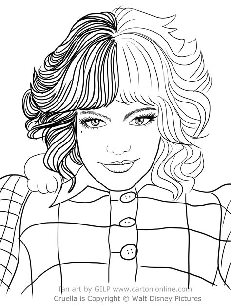 Desenho De Cruella 05 De Cruella Or Filme Para Colorir