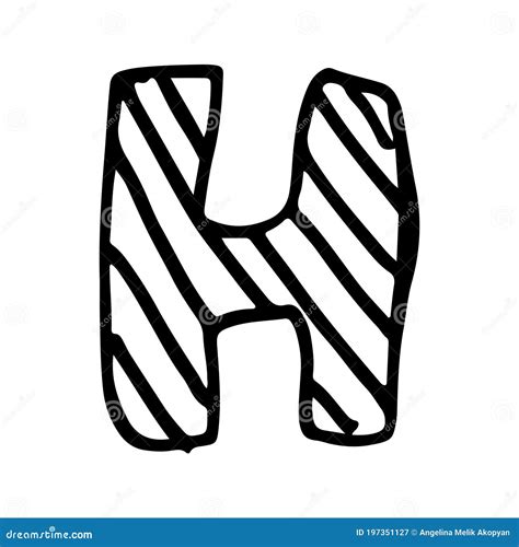 Letra H Dibujada A Mano Vectorial Ilustraci N Del Vector Ilustraci N