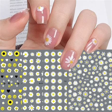 JMEOWIO Nagelsticker Frühling Blumen 12 Blätter Nagelaufkleber