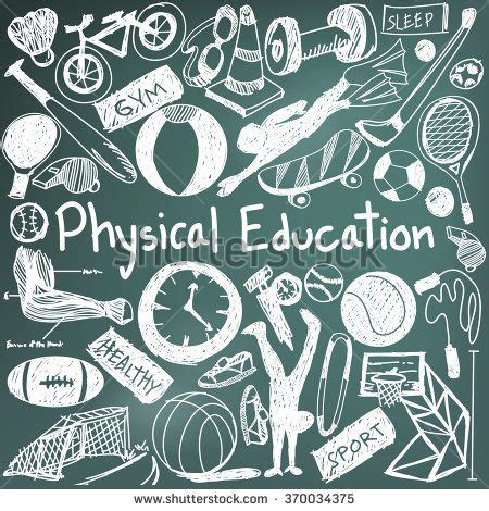 Physical Education Exercise Gym Education Chalk Stock Vector Royalty