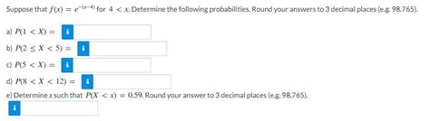 solved suppose that f x e x 4 for 4