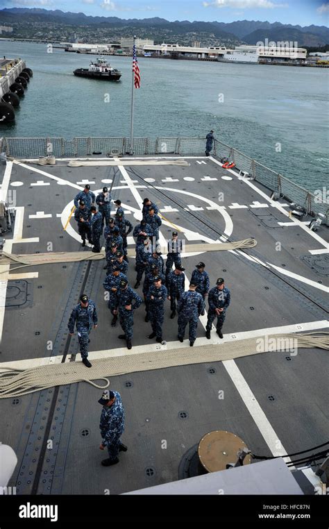 Sailors Stationed Aboard Guided Missile Destroyer USS Halsey DDG 97