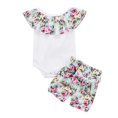 Volantes recién nacido bebé niñas Romper Crop Tops tanque Floral