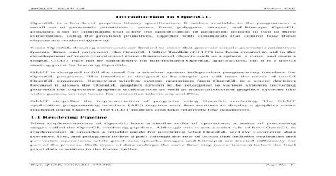 introduction to opengl · pdf fileintroduction to opengl coordinates are projected from a