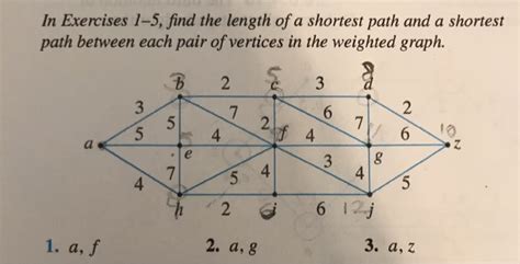 solved in exercises 1 5 find the length of a shortest path