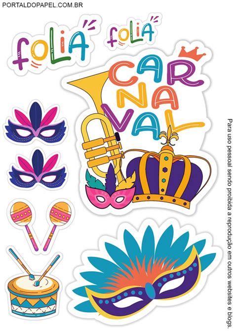 Topos De Bolo Carnaval Para Imprimir