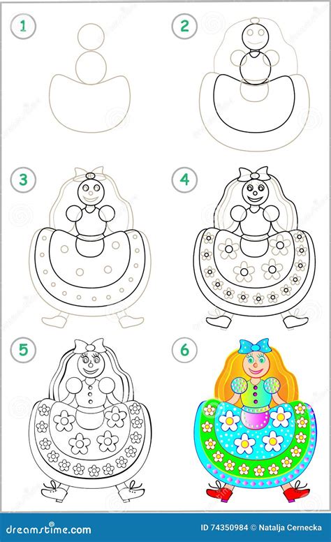 La Página Muestra Cómo Aprender Paso a Paso Dibujar Una Muñeca