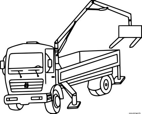 Coloriage Camion Grue Appareil De Levage Dessin Camion à imprimer