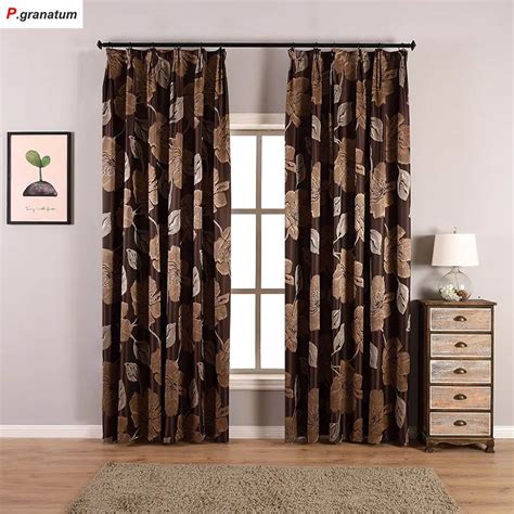 One Panels Jacquard Curtains For Living Room Window Decoration Yarn Dyed Flower Pattern Curtain