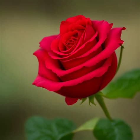 Premium AI Image A Photo Of A Beautiful Red Rose Flower On A Blurred