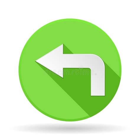 Icono De La Flecha Muestra Redonda Verde Con La Sombra Flecha Izquierda