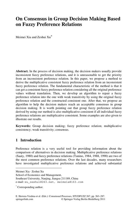 pdf on consensus in group decision making based on fuzzy preference relations