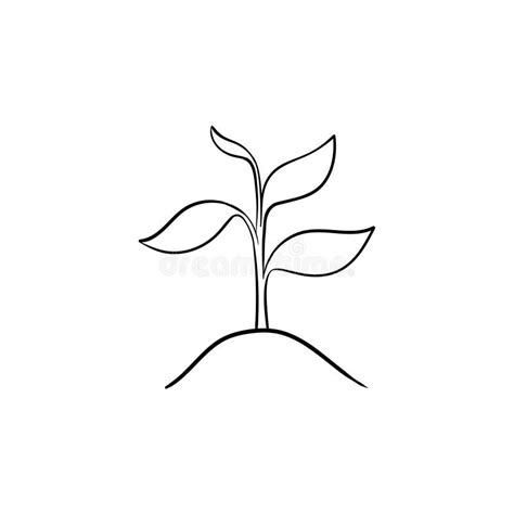 Brote Del Icono Dibujado Mano Del Bosquejo De La Planta Ilustración del