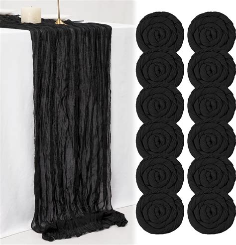 Pack Ft Black Cheesecloth Table Runner X Inch Boho Gauze