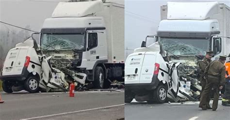 Un fallecido deja violento choque entre furgón y camión en ruta de