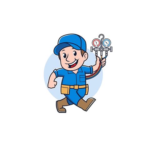 Premium Vector Heating ANd Cooling Logo Mascot