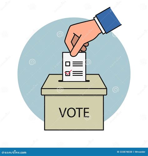 Hand Voting Ballot Box Icon Election Vote Sign Stock Vector