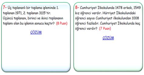 4 Sınıf Matematik Toplama İşlemi Problemleri 2 Meb Ders