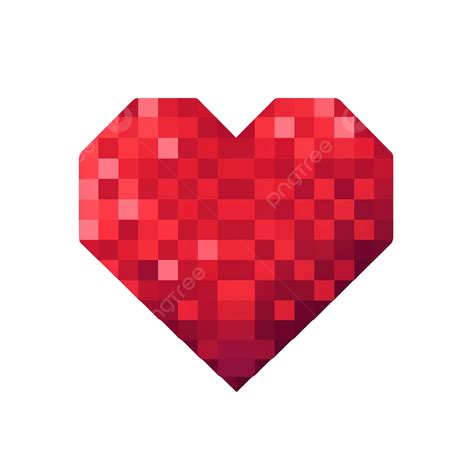 Red Heart Pixel Art Pixel Art Heart PNG Transparent Image And