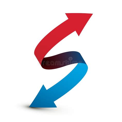 Icono De Flechas Rojas Y Azules S Mbolo De Flecha Doble Vector