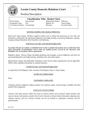 Fillable Online Legal Services Clerk At Lorain County Domestic