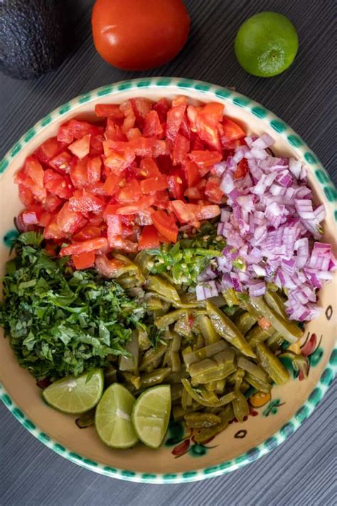 Mexican Nopales Salad Cactus Salad Cilantro Parsley