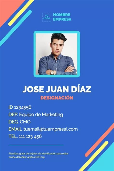 Tarjetas de identificación para editar online