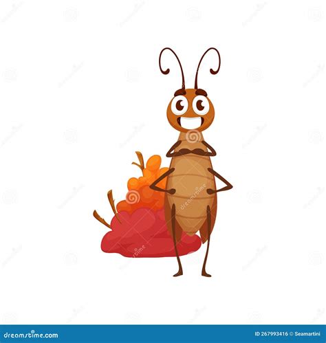 Personaje De Cucaracha De Dibujos Animados Con Bicho De Cara Lindo