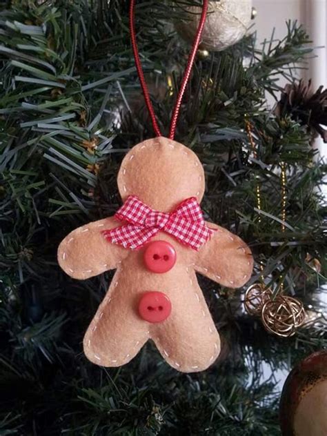 Hombrecito de jengibre en fieltro Adorno navideño Gingerbread man