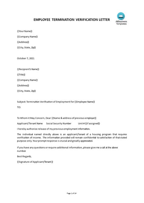 How To Get Proof Of Employment Termination Printable Forms Free Online