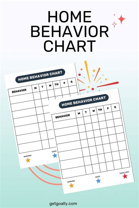 Home Behavior Chart Free Printable Goally