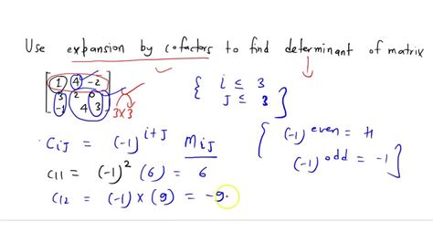 solved find the determinant of the given matrix using cofactor expansion along any row or column