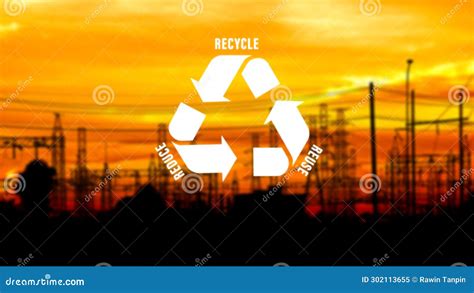 Reducir El Símbolo De Reciclado De Reutilización En El Fondo De La