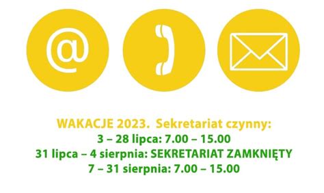 Wakacje 2023 Godziny Pracy Sekretariatu Urszulanki