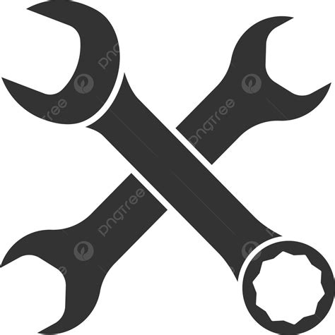 Crossed Wrenches Glyph Icon Engine Spanner Service Vector Engine
