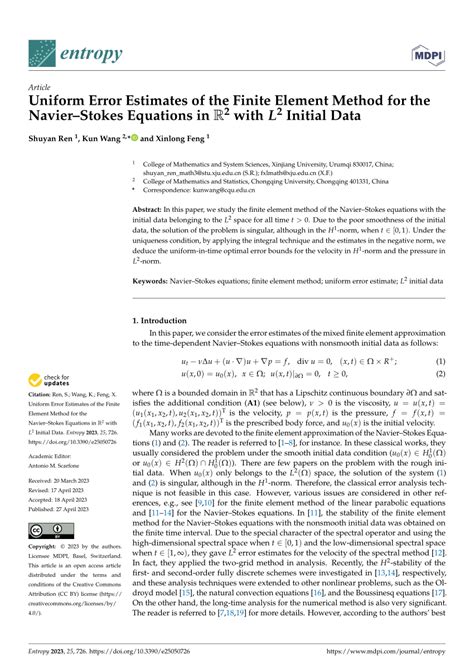 pdf uniform error estimates of the finite element method for the navier stokes equations in r2