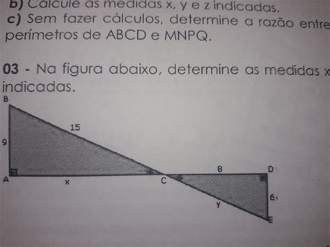 Na Figura Abaixo Determine As Medidas X E Y Indicadas Brainly Br