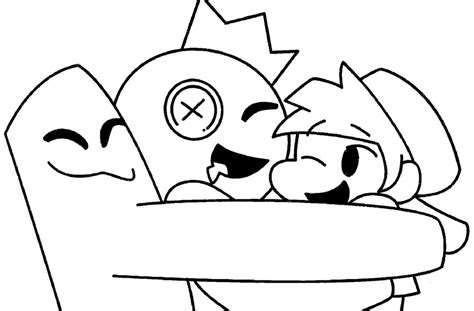 Coloriages Rainbow Friends Vs Poppy Playtime Fnf Pages De Coloriages