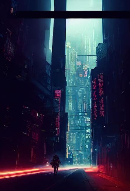 Cyberpunk de ciencia ficción en la ciudad lluviosa del futuro hombre